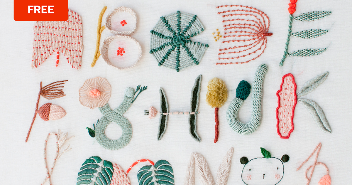 Free Download: Hand Embroidery Botanical Alphabet | Domestika
