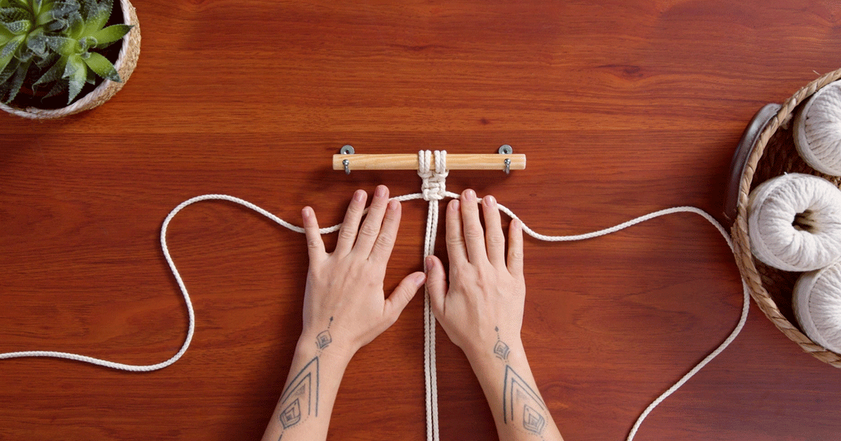 Tutorial Macramê: como fazer o nó duplo passo a passo | Domestika