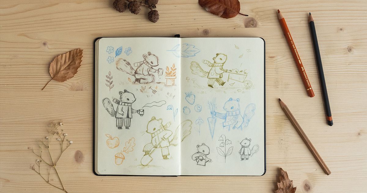 Illustration Tutorial: Inspiration to Organize a Sketchbook | Domestika