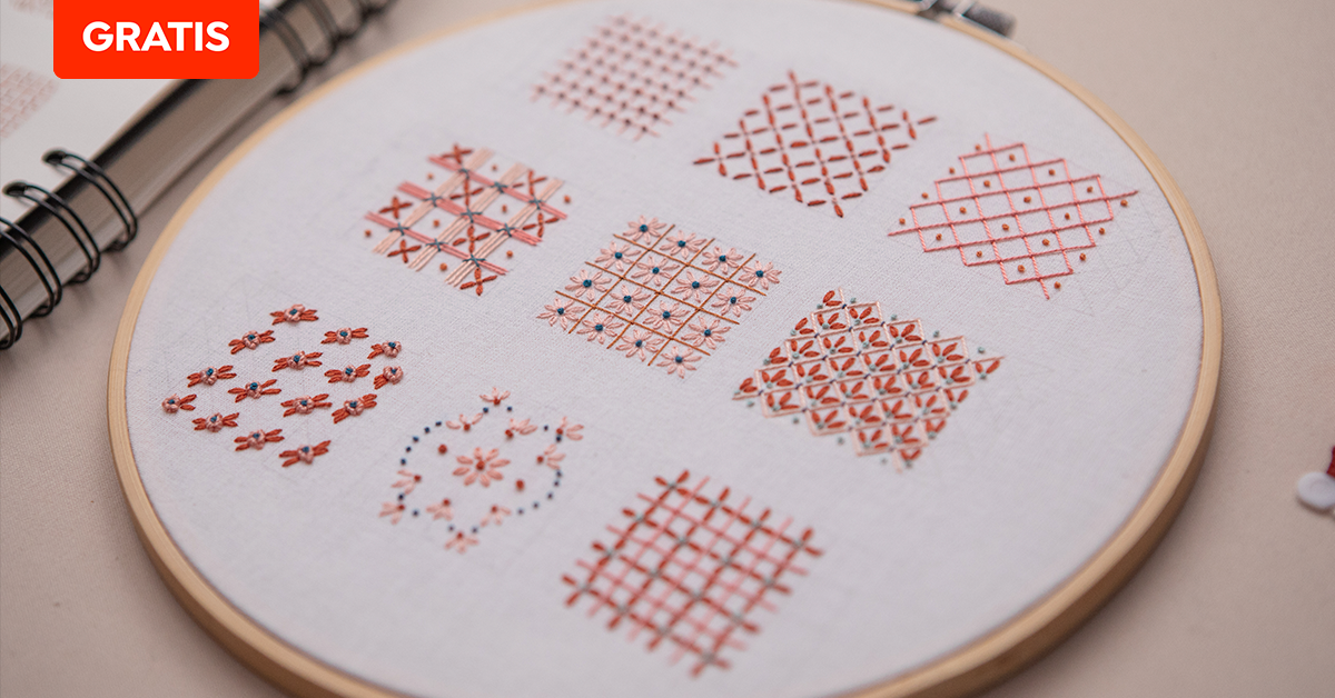 PDF gratis: Muestrario de bordado con puntadas básicas | Domestika