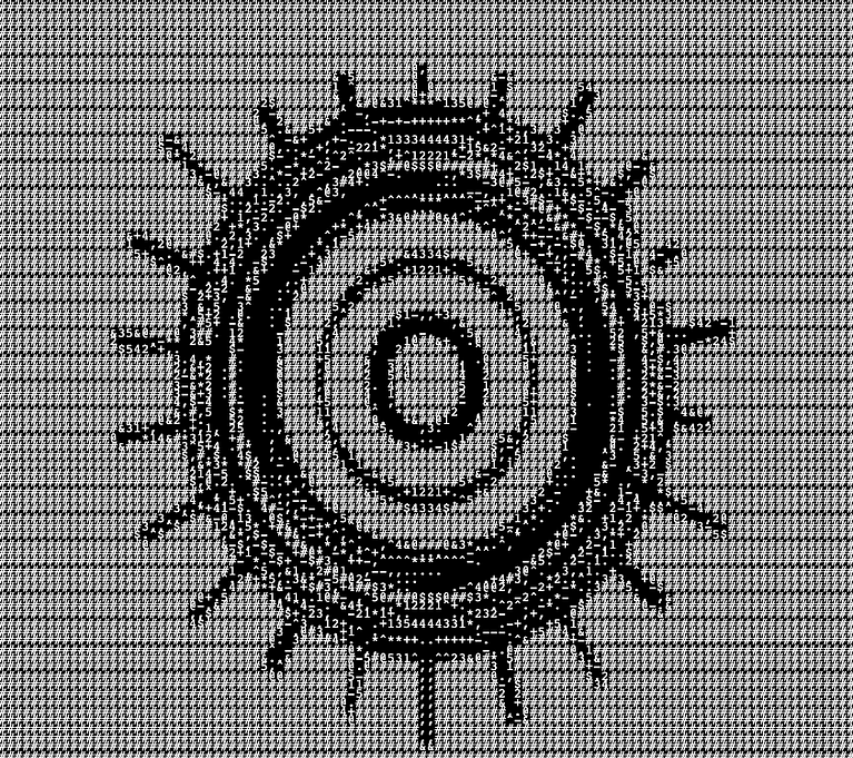 Sun mixed with Ascii art | Domestika