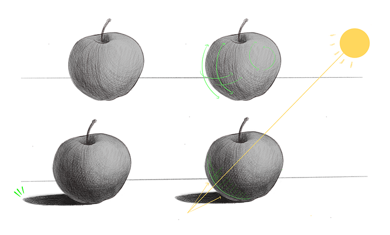 Drawing Tutorial: How to Shade an Apple (+Free Download) | Domestika