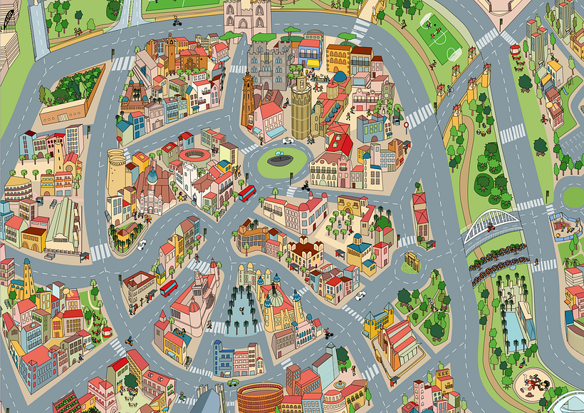 Mapa de Valencia ilustrado para EMT | Domestika