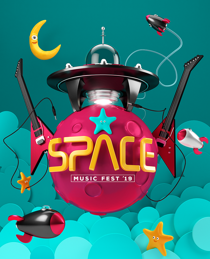 Space Music Fest '19 3D | Domestika