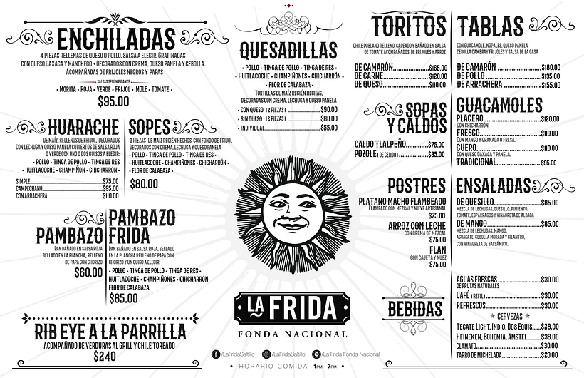 [ CARTA MENÚ ] La Frida ( Restaurante Mexicano ) | Domestika