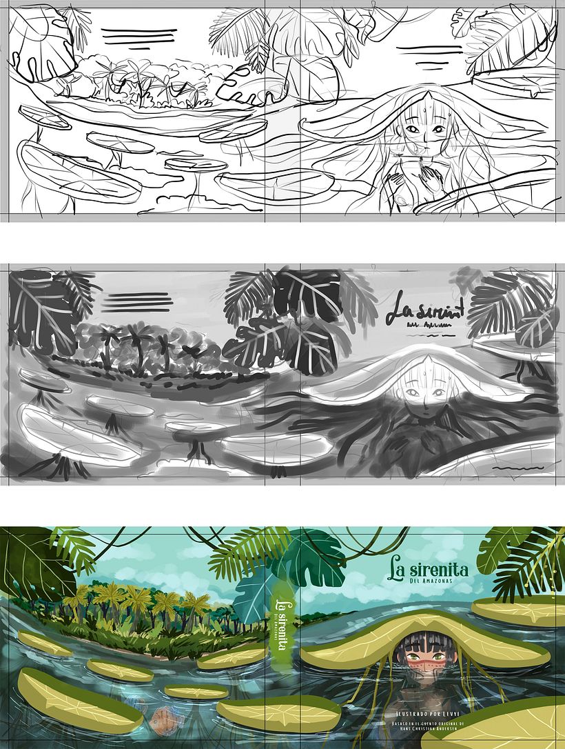 La Sirenita del Amazonas, Ilustración digital para cuentos infantiles ...