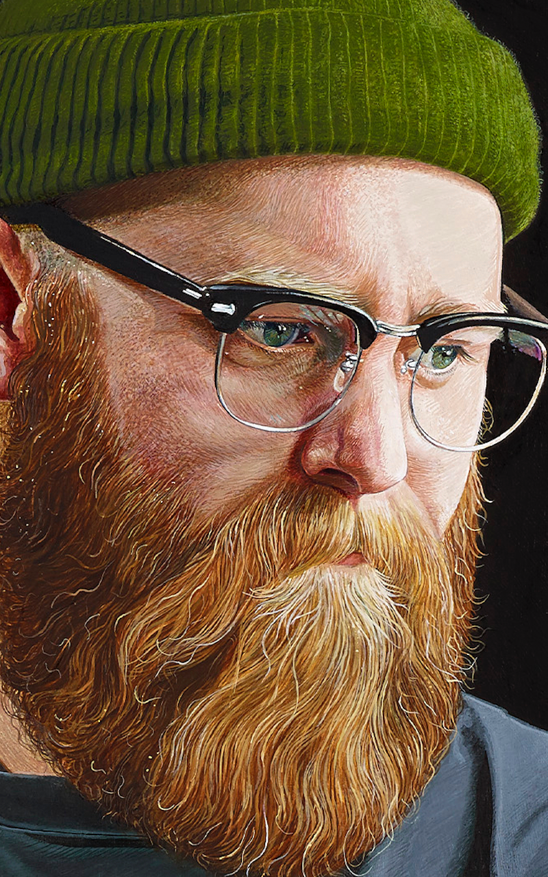 Details. Fine brush marks with oil paint. | Domestika