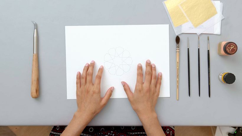 Calligraphy Tutorial: How to Apply Gold Leaf to Paper | Domestika
