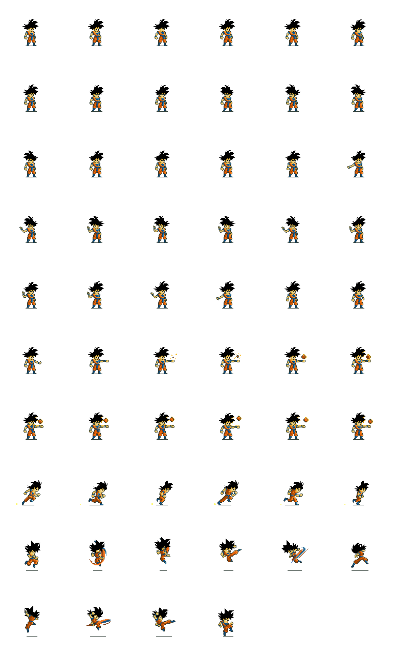 Goku, el protagonista de mi proyecto para "Animación de personajes en pixel art para videojuegos ...