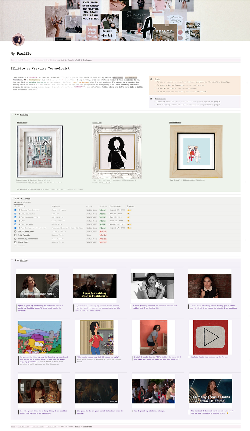 My project for course: Introduction to Notion for Creative Projects | Domestika