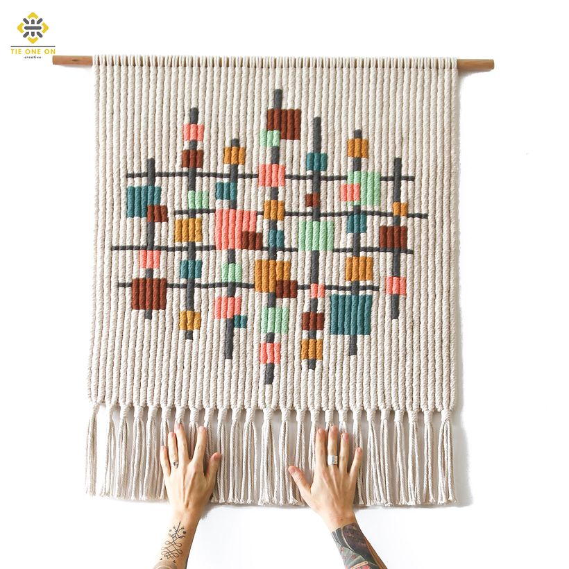 Hip to be Square Macramé Tapestry | Domestika