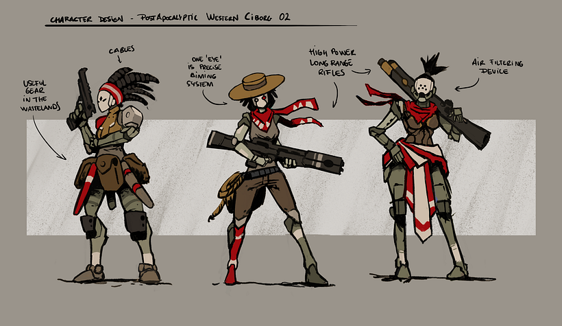 Character Design for Concept Art - PA Western Cyborg | Domestika