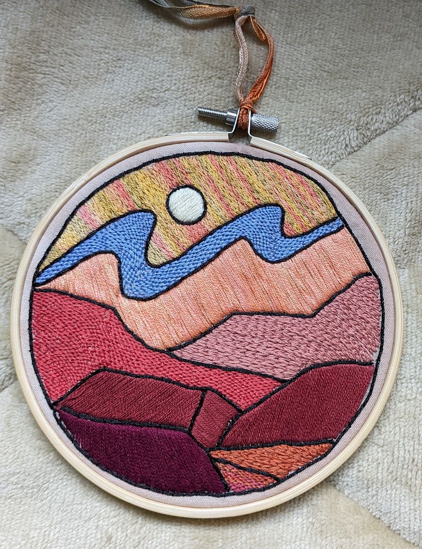 My project for course: Design and create a 'stained glass' embroidery ...
