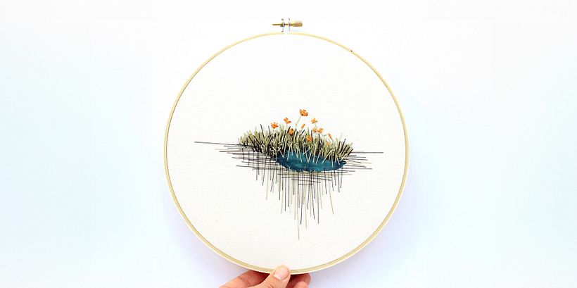 Free Download: Embroidery Landscape Pattern and Color Guide | Domestika