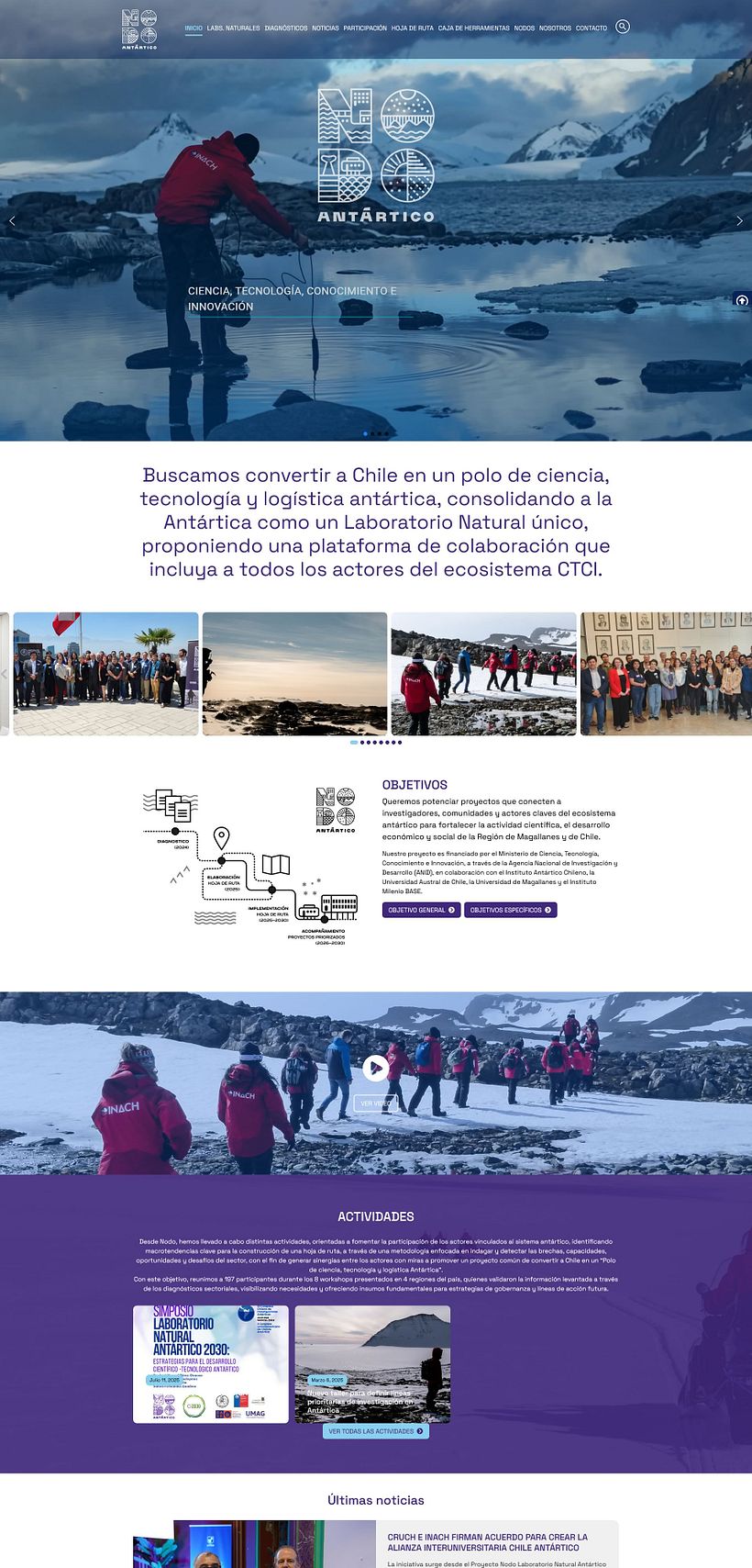 Sitio Web - Nodo Antártico | Domestika